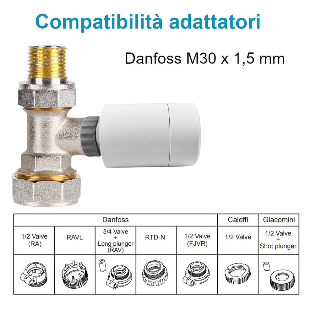 TESTINA INTELLIGENTE VALVOLA TERMOSIFONE TERMOSTATICA WIFI APP SMARTLI